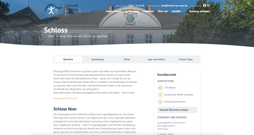 Schloss Noer - Öffnungszeiten | Kontakt | Alle Infos